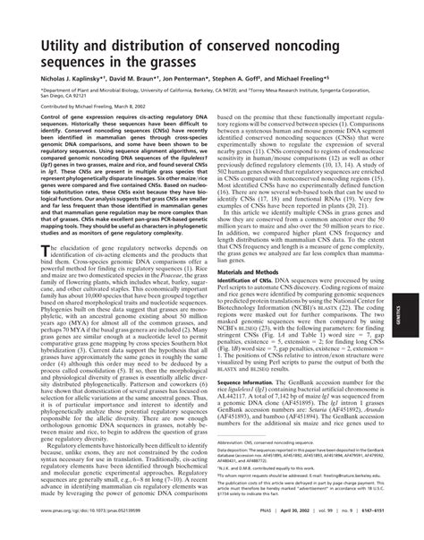 Pdf Utility And Distribution Of Conserved Noncoding Sequences In The