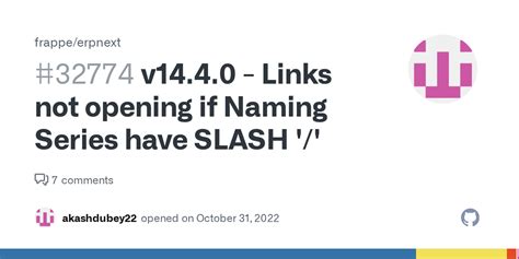V1440 Links Not Opening If Naming Series Have Slash · Issue 32774 · Frappeerpnext · Github