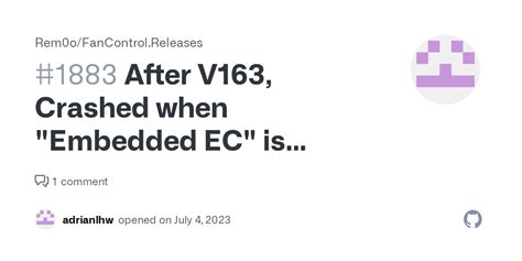 After V163 Crashed When Embedded Ec Is Ticked · Issue 1883 · Rem0o
