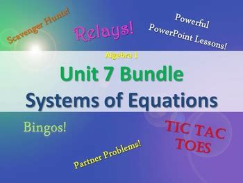Alg 1 Unit 7 Solving Systems Of Equations Bundle Lessons Fun Reviews