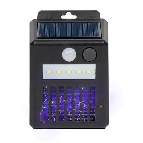 Solar Bug Zapper Outdoor Motion Sensor Light With Mosquito Trap Flying