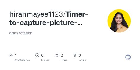 Github Hiranmayee1123timer To Capture Picture Using Opencv Array