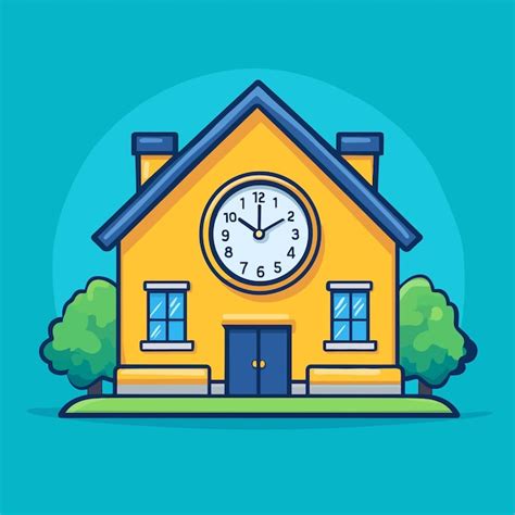 Cute Classroom Clock Cartoon Vector Premium Ai Generated Vector