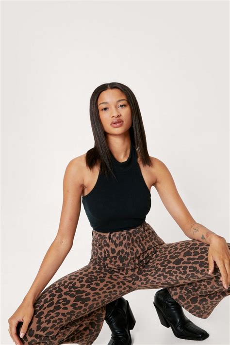 High Neck Halter Crop Top Boohoo Uk