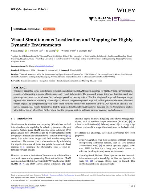 Pdf Visual Simultaneous Localization And Mapping For Highly Dynamic Environments