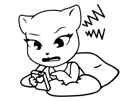 My Talking Angela Coloring Page Free Printable Coloring Pages