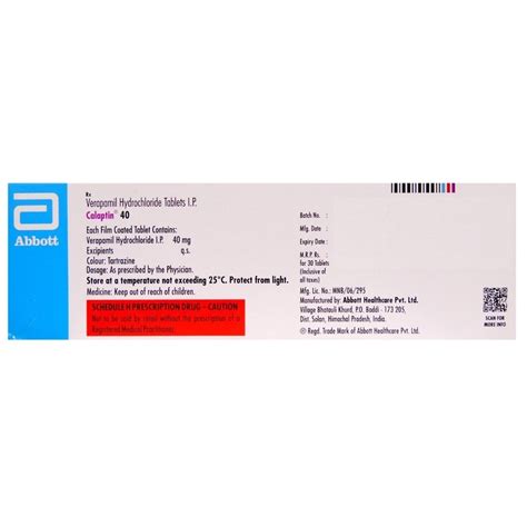 Verapamil 40 Mg Tablets At ₹ 200 Stripe In Nagpur Id 2850233569691