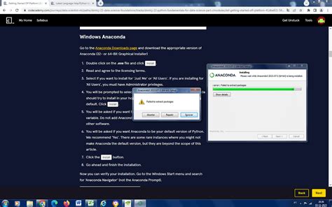 Problem Downloading Anaconda Data Science Codecademy Forums
