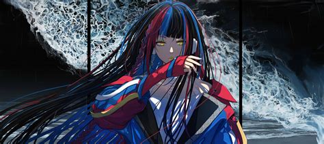 배경 화면 만화 인간의 몸 히메 컷 흑발 Cg Artwork 미술 그림 긴 머리 강청색 공간 제도법 가상의 인물 카민 어둠 삽화 Visual