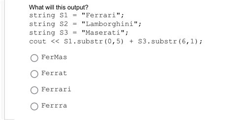 What Will This Output String Mathrm S 1