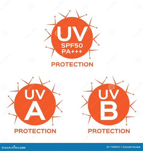 Uv Logo Uva Uvb And Spf With Orange Color Stock Illustration Illustration Of Icon Human
