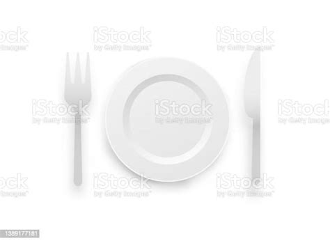 흰색 접시 포크와 칼은 흰색 배경에 고립 3d 벡터 그림입니다 저녁 식사에 대한 스톡 벡터 아트 및 기타 이미지 저녁 식사 0명 3차원 형태 Istock
