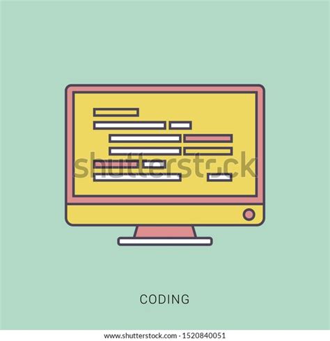 Programming Coding Concept Code On Screen Stock Vector Royalty Free