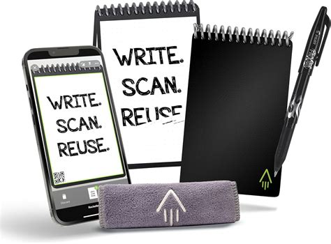 Rocketbook Reusable Digital Notebook Smart Notepad A6 Black Wirebound Note Book To Do List Pad