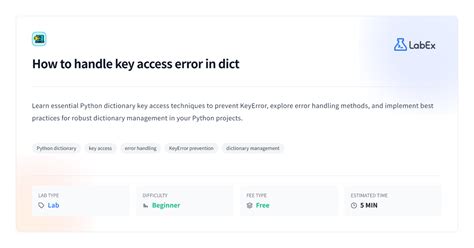 How To Handle Key Access Error In Dict Labex
