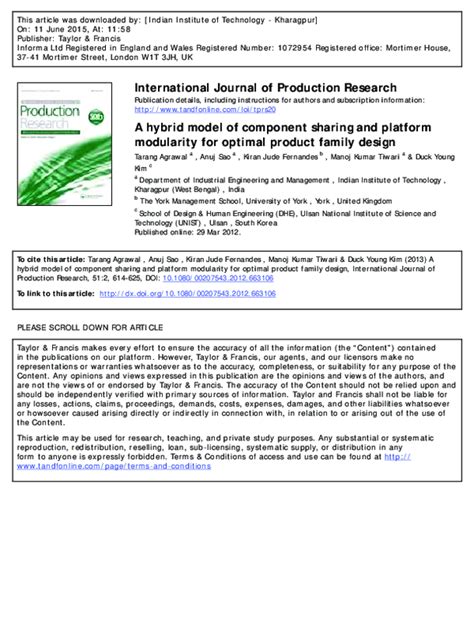 Pdf A Hybrid Model Of Component Sharing And Platform Modularity For