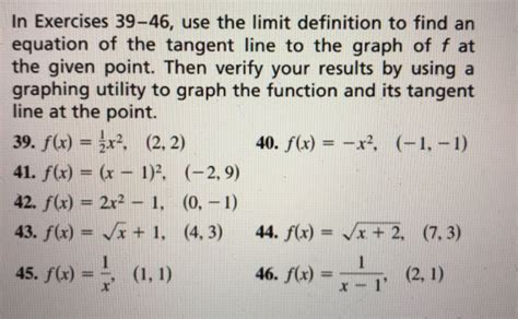 Solved In Exercises 15 24 Use The Limit Definition To Find Chegg
