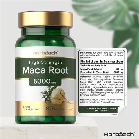 Maca Root 5000mg 180 Vegan Tablets High Strength Peruvian Maca Root