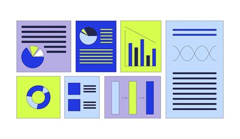 Premium Vector Business Analysis Reports 2d Cartoon Objects Set