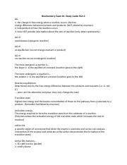 Biochemistry Exam 1 Part 2 Docx Biochemistry Exam 1 Study Guide Part 2 G 1 The Change In