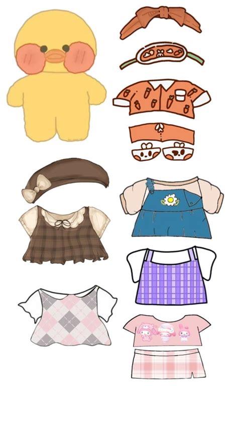 Paper Duck Paper Clothes Paper Dolls Clothing Paper Doll Printable Templates