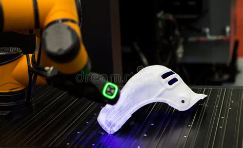 Robot Perform 3d Scan On Workpiece Stock Image Image Of Industrial