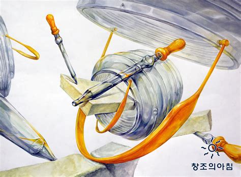 기초디자인 건국대 기디 입시미술 기초디자인 개체묘사 물통 스포이드 스펀지 일러스트 디자인 Umbrella Quick Design