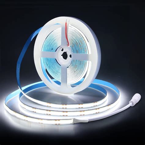 Alitove 5m Cob Led Streifen 12v Kaltweiß 6000k 2400led Cob Led Strip