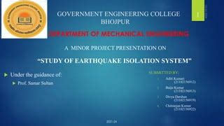 STUDY OF EARTHQUAKE ISOLATION SYSTEM Pdf
