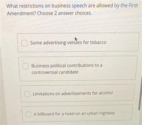 Solved What Business Speech Is Protected By The First