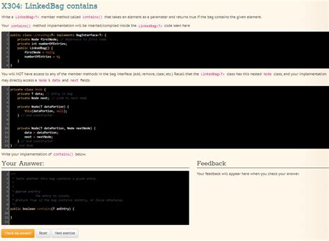 Solved X304 Linkedbag Contains Write A Linkedbag Member