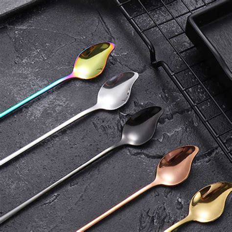 Badu Bg Спирални коктейлни лъжици с дълга дръжка от неръждаема стомана Капкови лъжици Барман