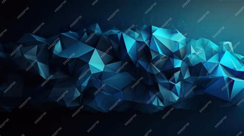 Premium Ai Image Blue Polygonal Abstract Background