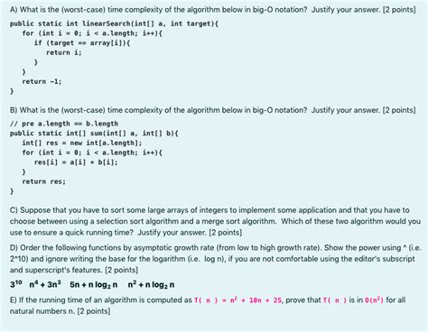 Solved A What Is The Worst Case Time Complexity Of The