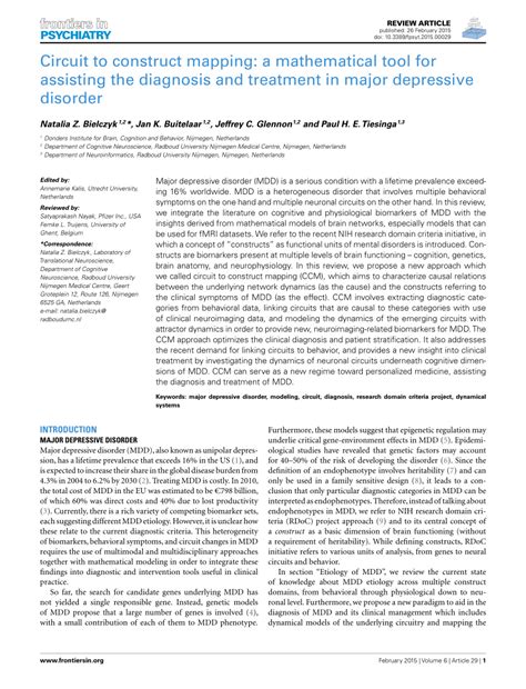 Pdf Circuit To Construct Mapping A Mathematical Tool For Assisting The Diagnosis And