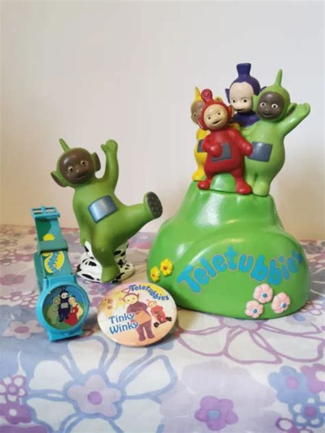 Vintage Teletubbies Ragdoll 1996 Bundle 90s Bubble Bath Bottle Watch