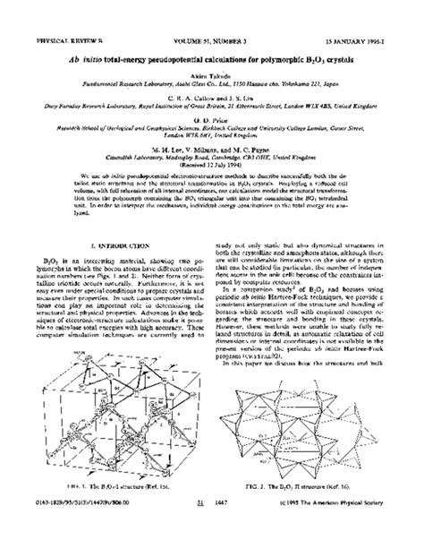 Ab Initio Total Energy Pseudopotential Calculations For Polymorphic