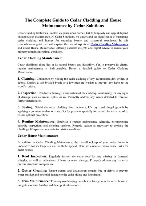 Ppt The Complete Guide To Cedar Cladding And House Maintenance By