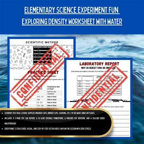 Density Experiment For Elementary Students Hands On Science Worksheet