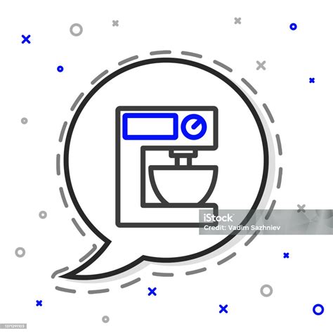 흰색 배경에 격리 된 라인 전기 믹서 아이콘 주방 믹서기 다채로운 개요 개념 벡터 가정 생활에 대한 스톡 벡터 아트 및 기타 이미지 가정 생활 가정 주방 가정의 방