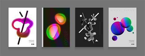 스톡 벡터 일러스트 레이 션 컬러 커버 세트 액체 모양 구성입니다 미래 지향적인 디자인 포스터입니다 플 래 카드 배너 전단지 프레 젠 테이 션 및 보고서에 대 한 서식