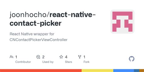 GitHub Joonhocho React Native Contact Picker React Native Wrapper For