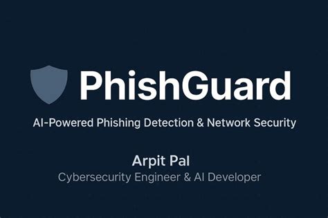 Cybersecurity Phishing Ai Machinelearning Networksecurity Arpit Pal