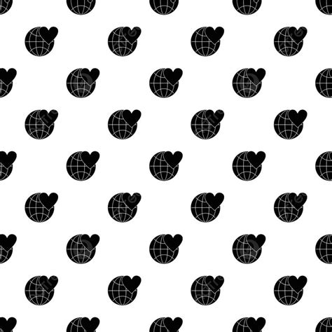 Earth World Globe With Heart Pattern Seamless In Simple Style Vector Illustration Background