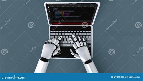 Ai Robot With Artificial Intelligence Using Modish Computer Software Stock Image Image Of