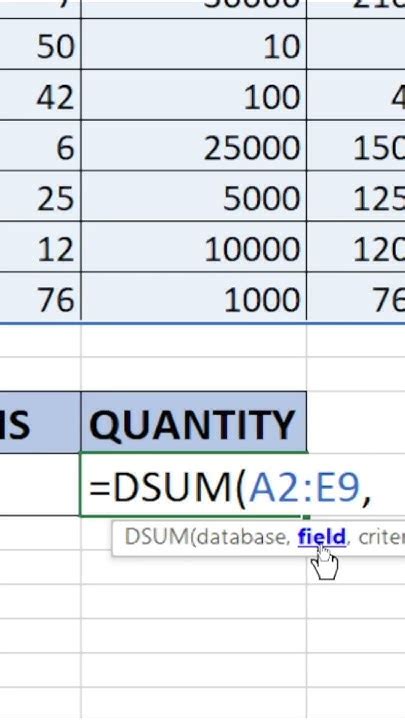 How To Use Dsum Function In Excelexcelhacks Exceltricks Exceltips Youtube