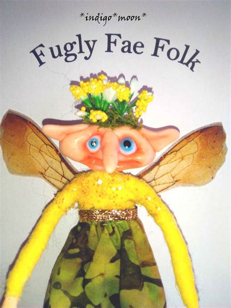Ooak Handmade Miniature Fugly Fae Folk Art Doll With Wings Prunella Etsy