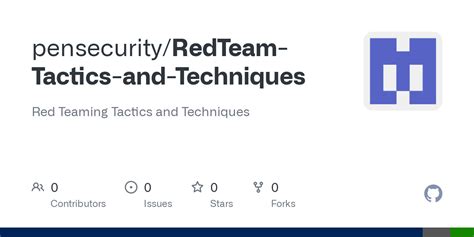 GitHub Pensecurity RedTeam Tactics And Techniques Red Teaming Tactics And Techniques