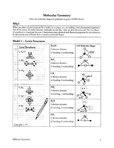 Molecular Geometry Worksheet