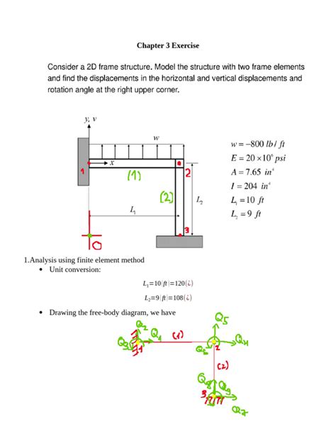 Exercise Chapter 3 Frame Analysis By Fem Matlab Coding Pdf Stiffness Mathematical Physics